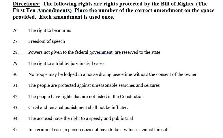 US Constitution Test and Answer Key - Amped Up Learning