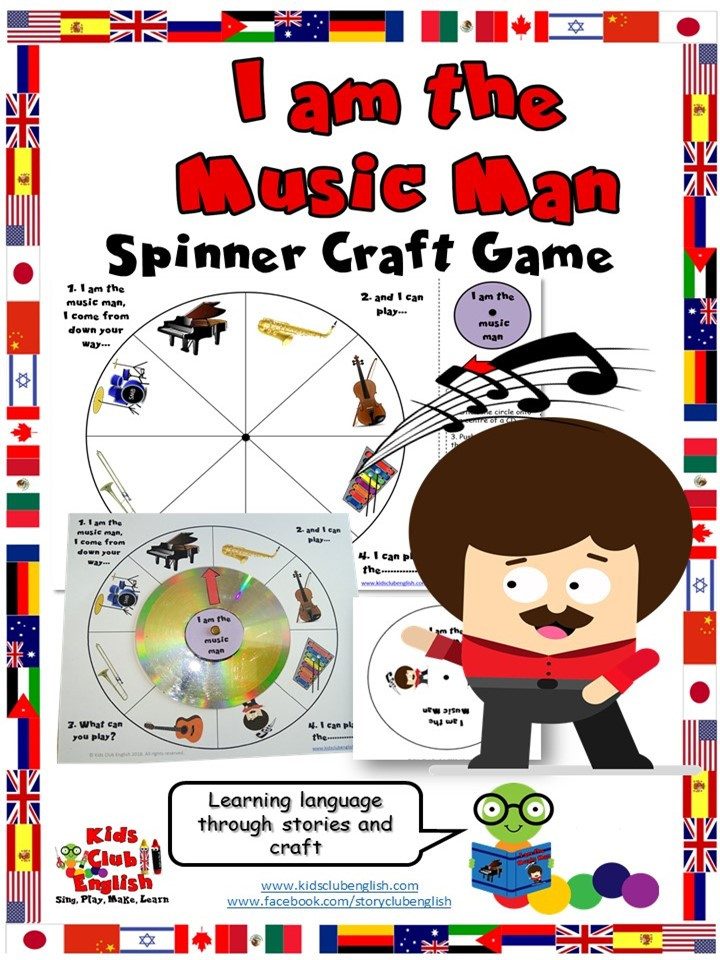 I am the Music Man - Spinner game craft - Musical instruments ...