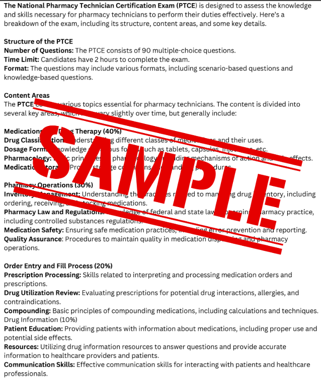 Pharmacy Technician 150 PTCE Practice Questions: Key Domains & Detailed ...