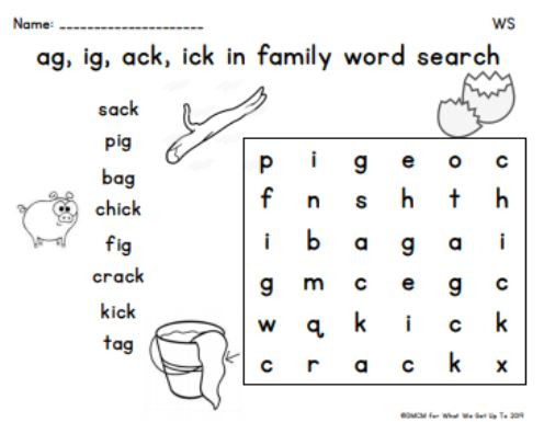 -ag, -ig, -ack, -ick Family Review - Amped Up Learning