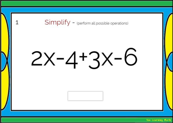 Combining Like Terms & Evaluating Algebraic Expressions: DIGITAL BOOM ...