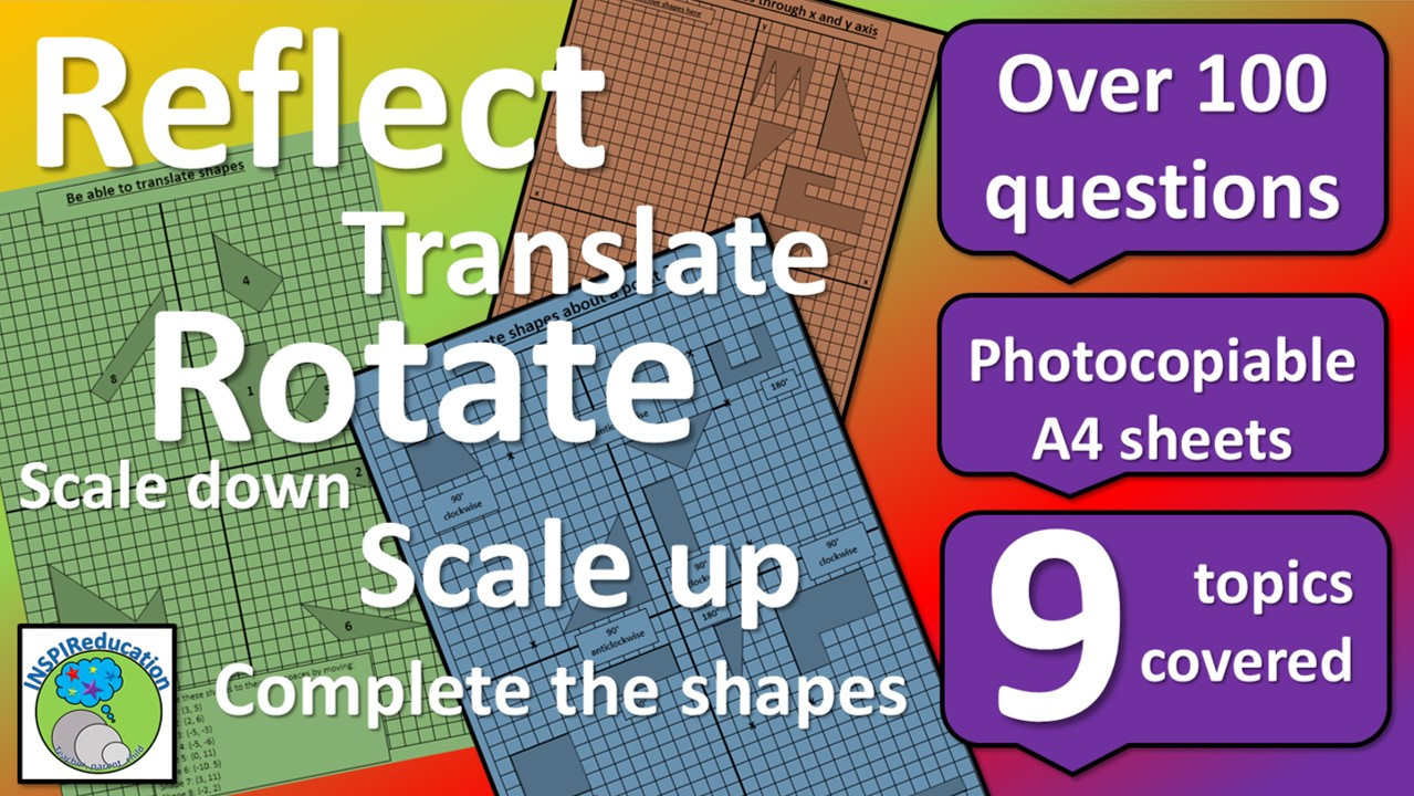 Reflection, Translation, Rotation, Scale Up and Down - 2D Shapes ...