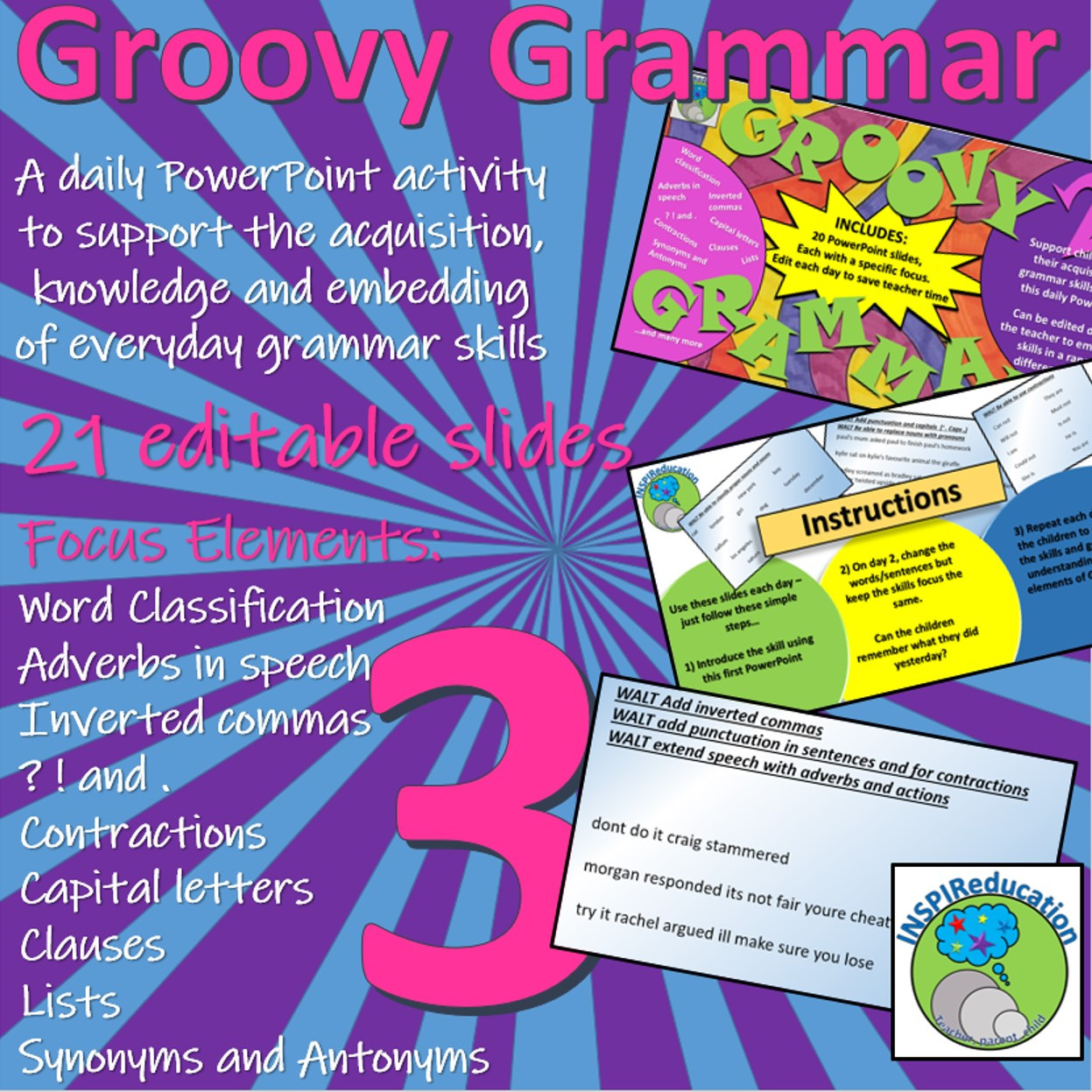 Grammar - Daily Practice PowerPoint Editable activity (3 of 5) - Amped ...