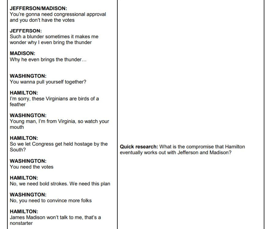 American Gov't / History Cabinet Battle Close Read Using the musical ...