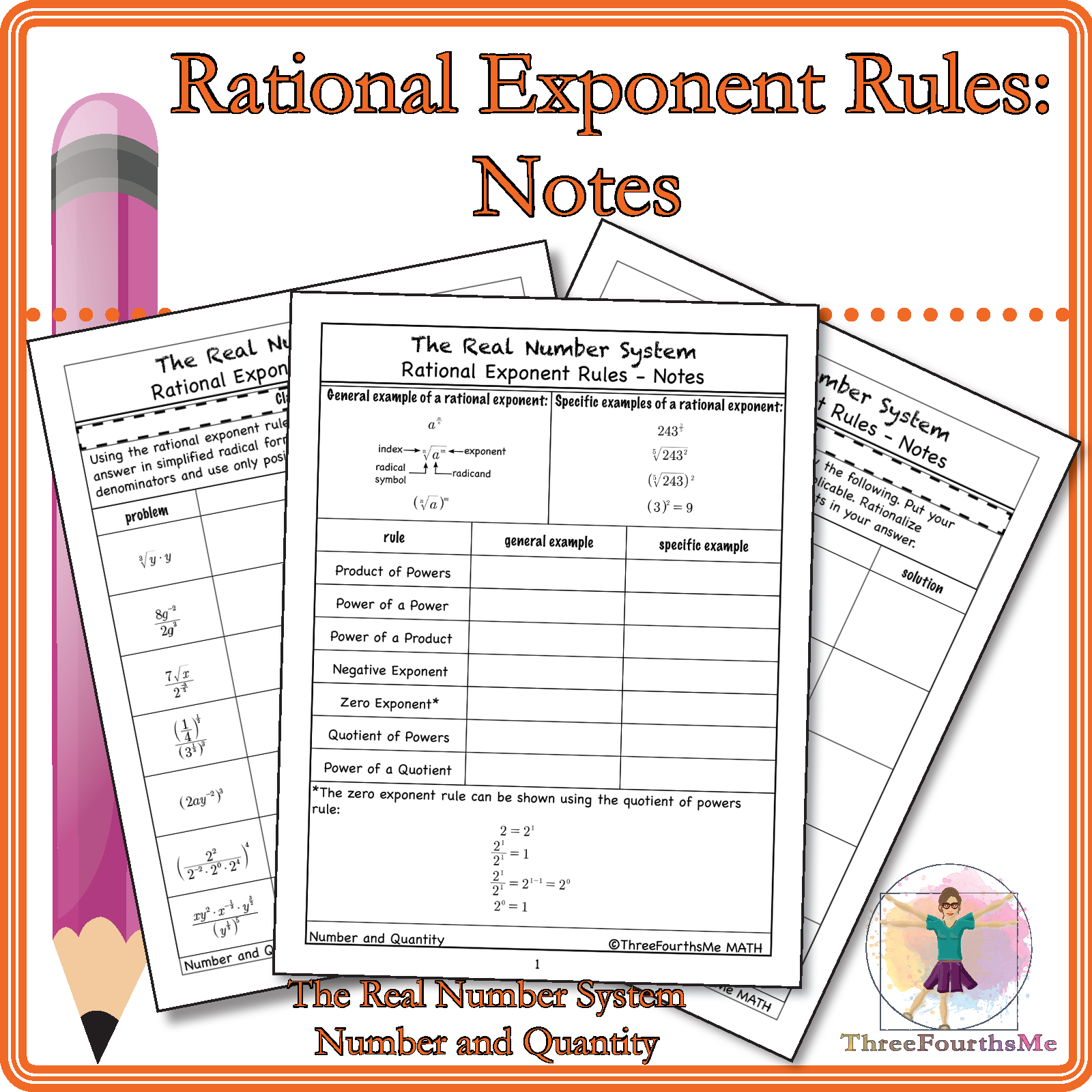 Rational Exponent Rules BUNDLE - Amped Up Learning