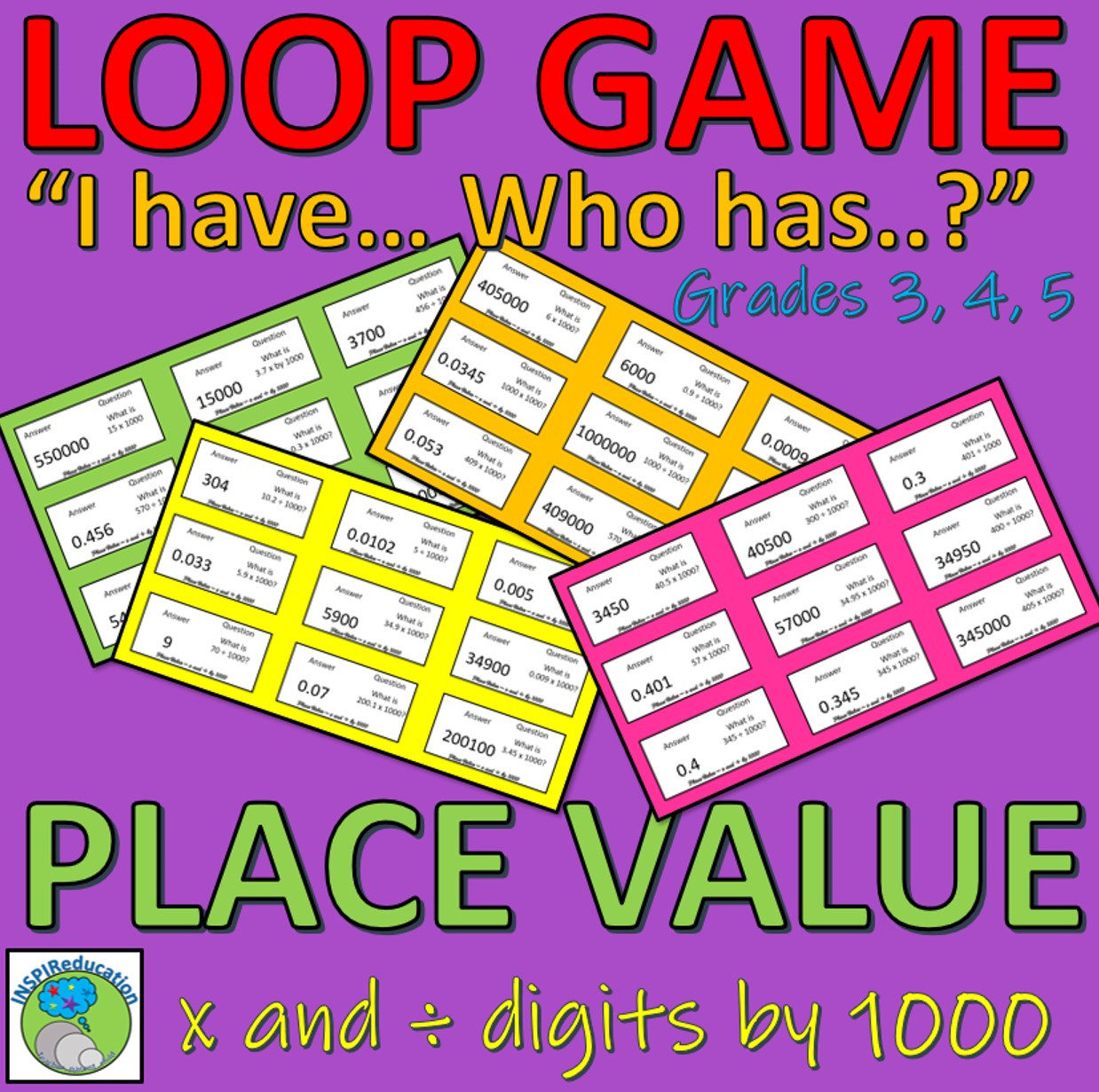 Place Value Math Multiplying And Dividing By 1000 I Have Who Place Value Math Multiplying And Dividing By 1000 I Have Who