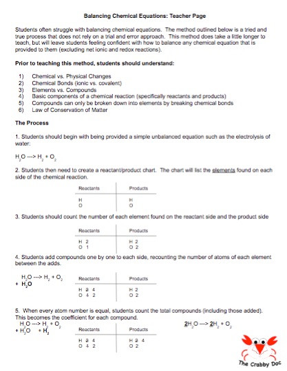 Balancing Chemical Equations - Amped Up Learning