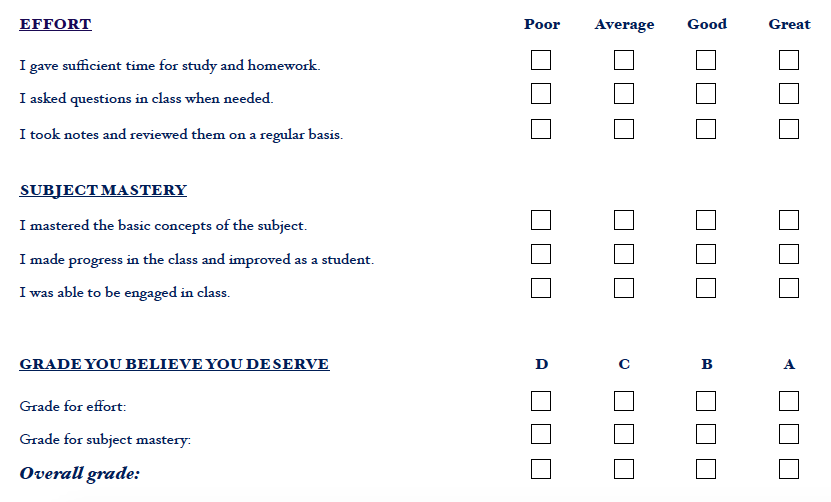 End-of-Course Self-Evaluation - Amped Up Learning