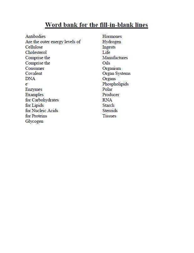 Hierarchy of Life, Cell Chemistry, and Characteristics of Life Graphic ...