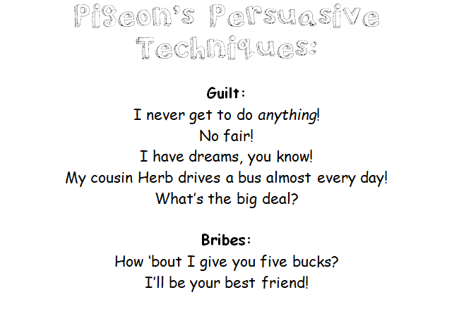 Don't Let the Pigeon Drive the Bus- Persuasive Writing Activity - Amped ...