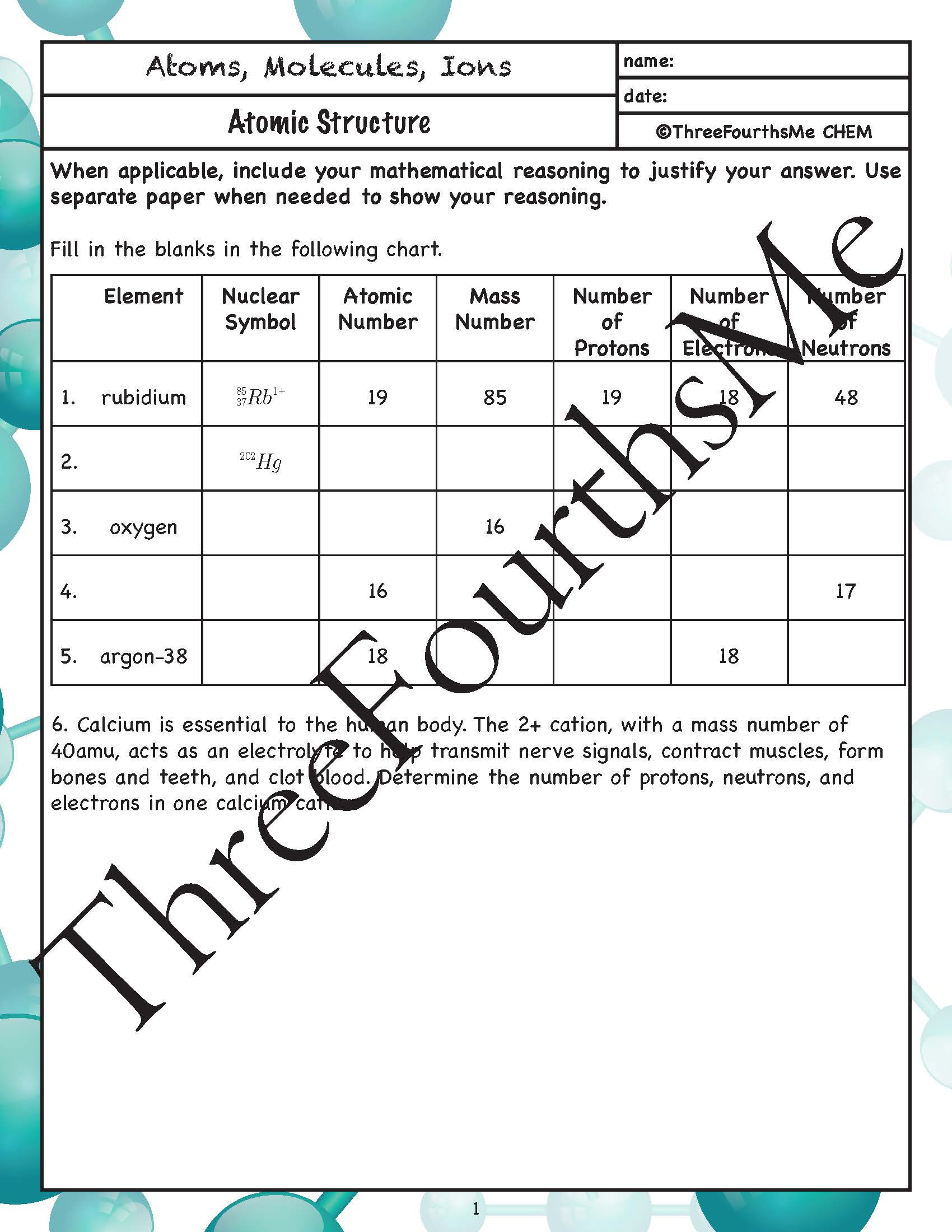 Atomic Structure Foldable - Amped Up Learning