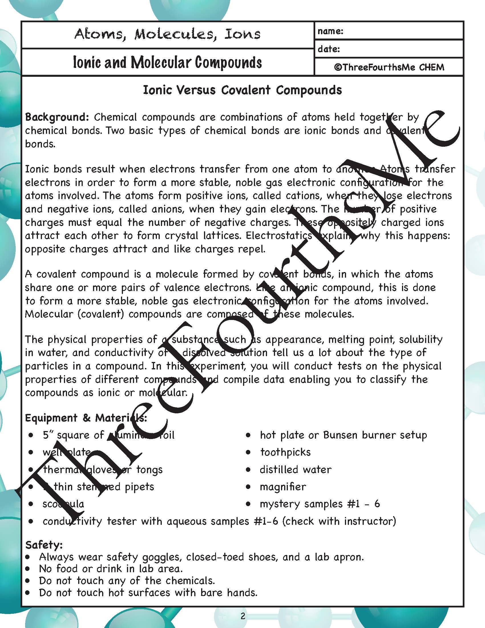Ionic Bonding Task Cards - Amped Up Learning