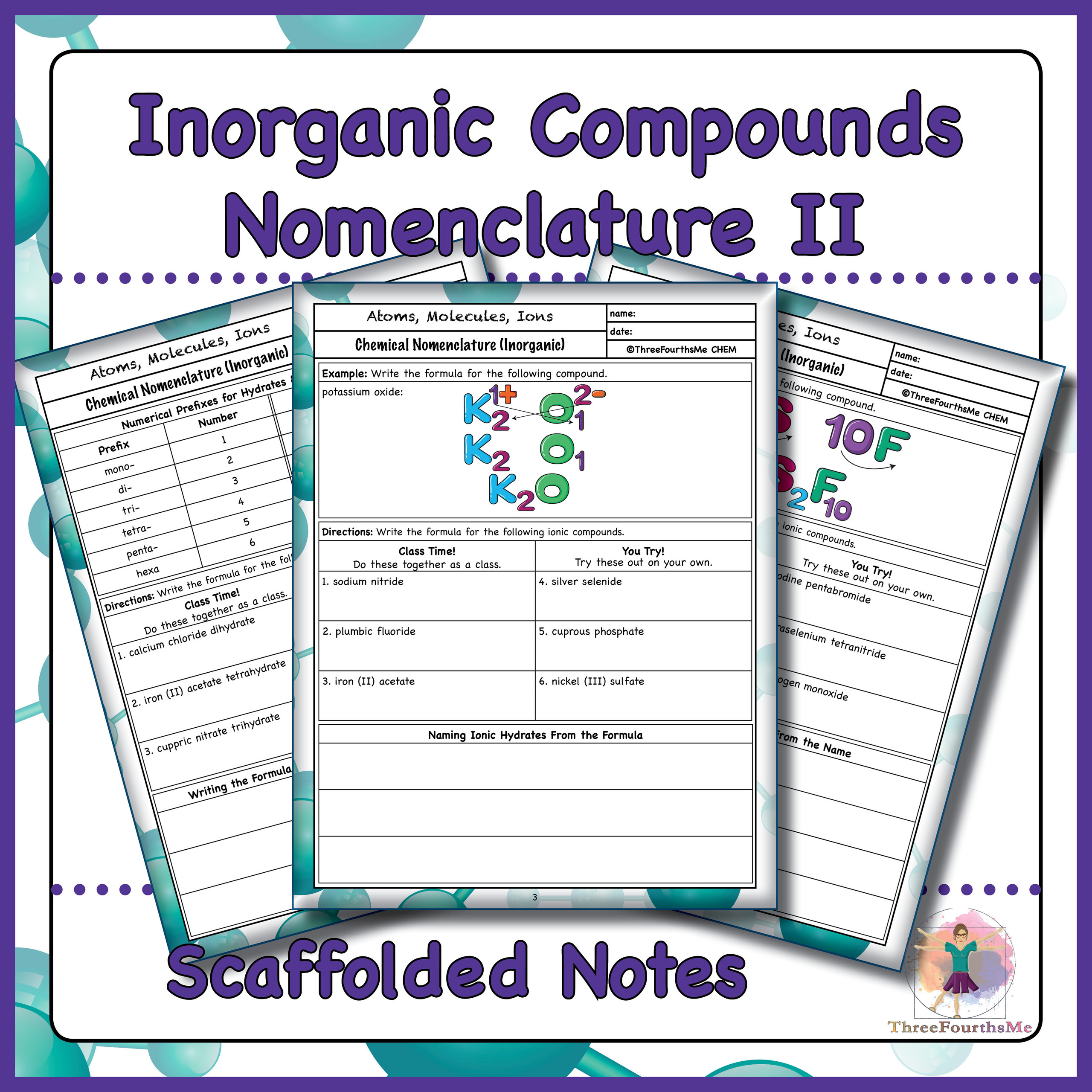 Inorganic Nomenclature Scaffolded Notes (Name to Formula) - Amped Up ...