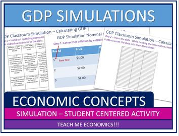 2 Gross Domestic Product (GDP) Simulations, Interactive Activities for ...