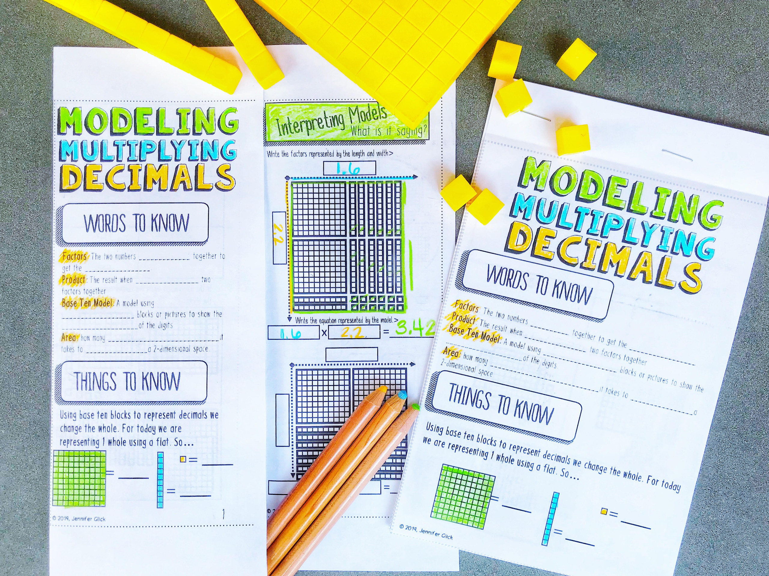 Modeling Multiplying Decimals Notes: Base Ten Blocks