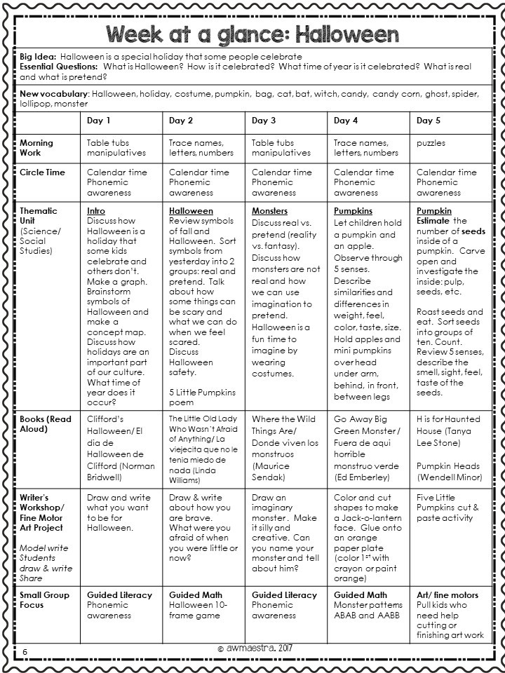 Halloween Lesson Plans & Thematic Unit Pre-K, English Spanish Bilingual ...