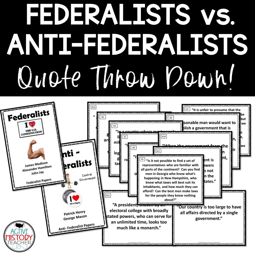 Federalist vs. Anti-Federalist Game Which one are you?? - Amped Up Learning