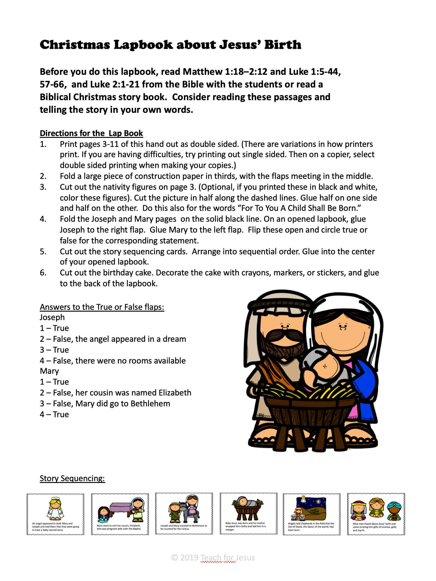Jesus' Birth Christmas Lap Book, All About the Nativity - Amped Up Learning