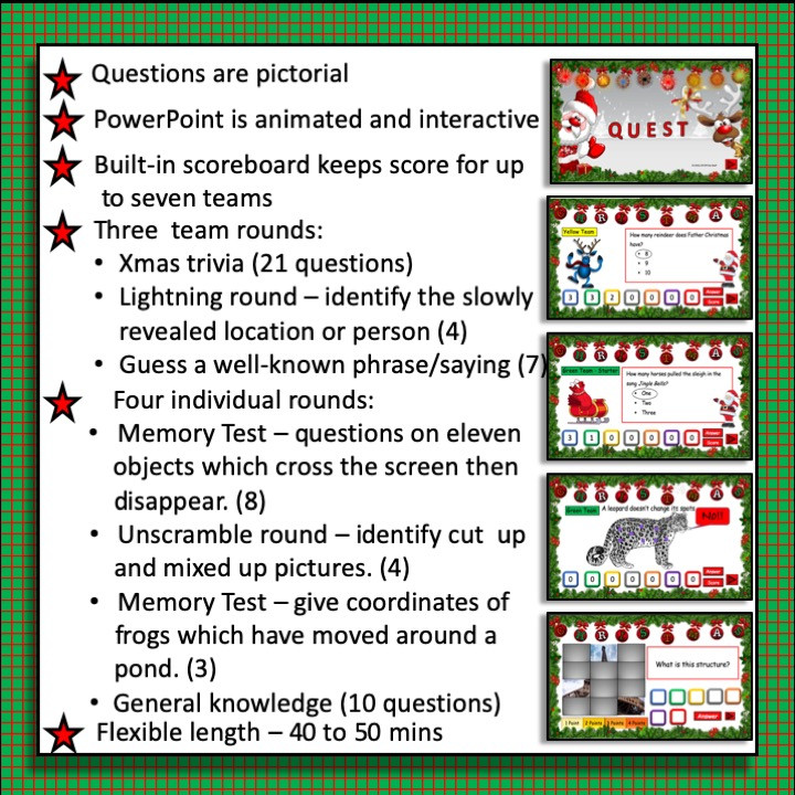 Christmas Team Quest - Science Quiz for Middle school - Amped Up Learning
