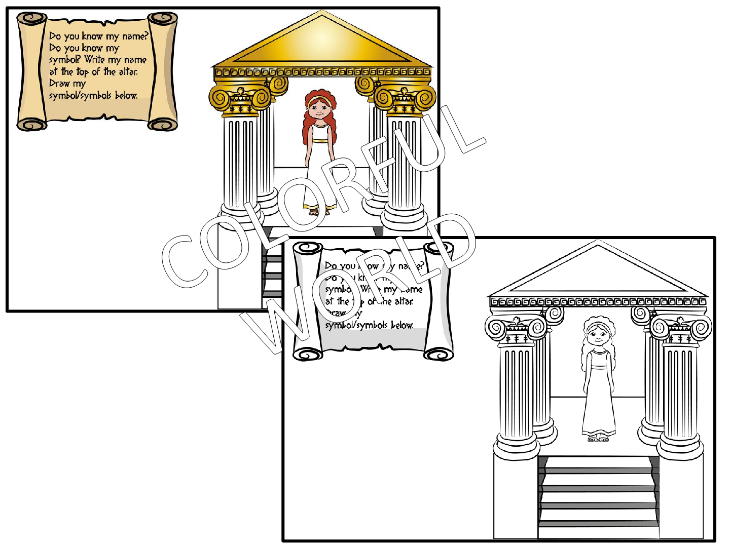 Greek Olympian Goddesses worksheets, matching cards, printables and ...