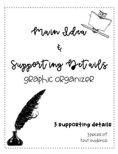 Main Idea/Supporting Details Graphic Organizer - Amped Up Learning