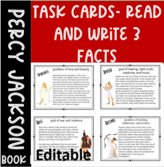 Mythology Task Cards (Percy Jackson) - Amped Up Learning