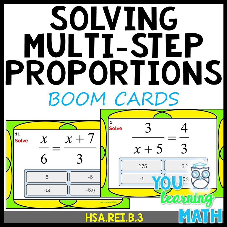 Solving Multi-Step Proportions: Digital BOOM Cards - 20 Problems ...