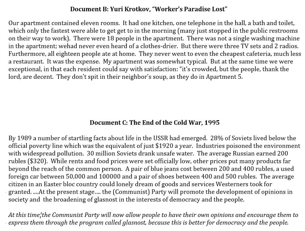DBQ - The Collapse of the Soviet Union - Amped Up Learning