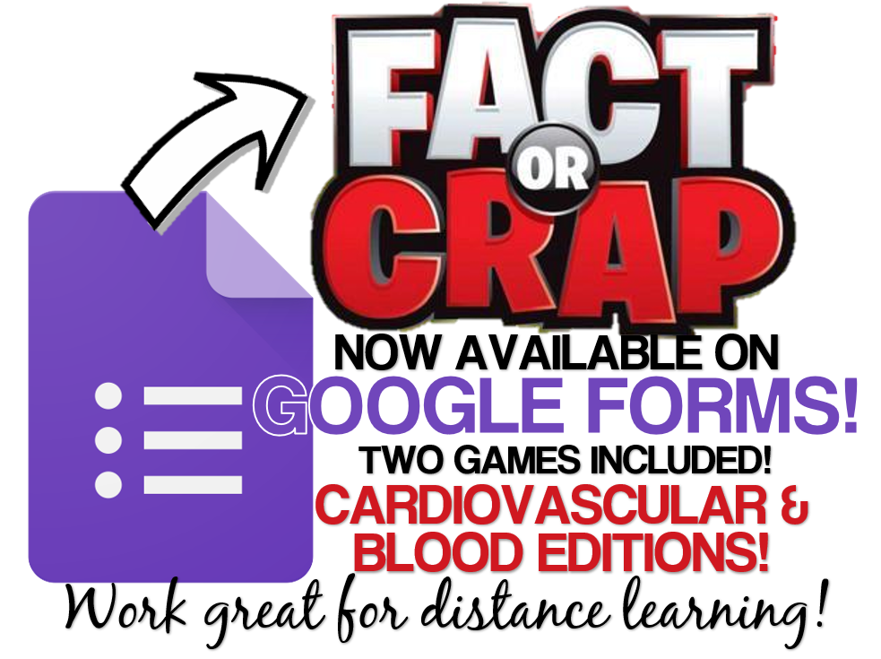 Fact or Crap: Cardio AND Blood Editions- Google Form Games for Distant ...