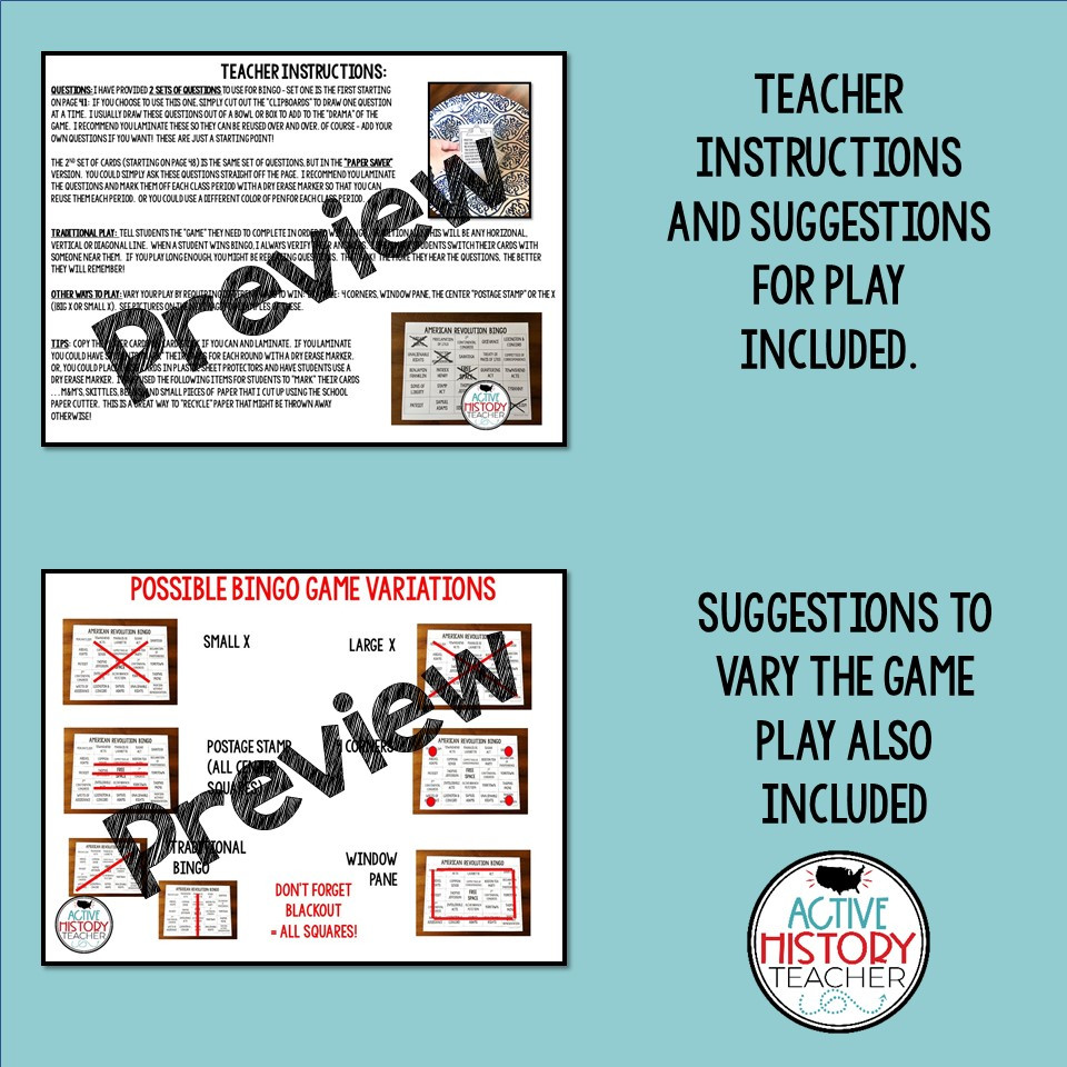 American Revolution BINGO - Amped Up Learning