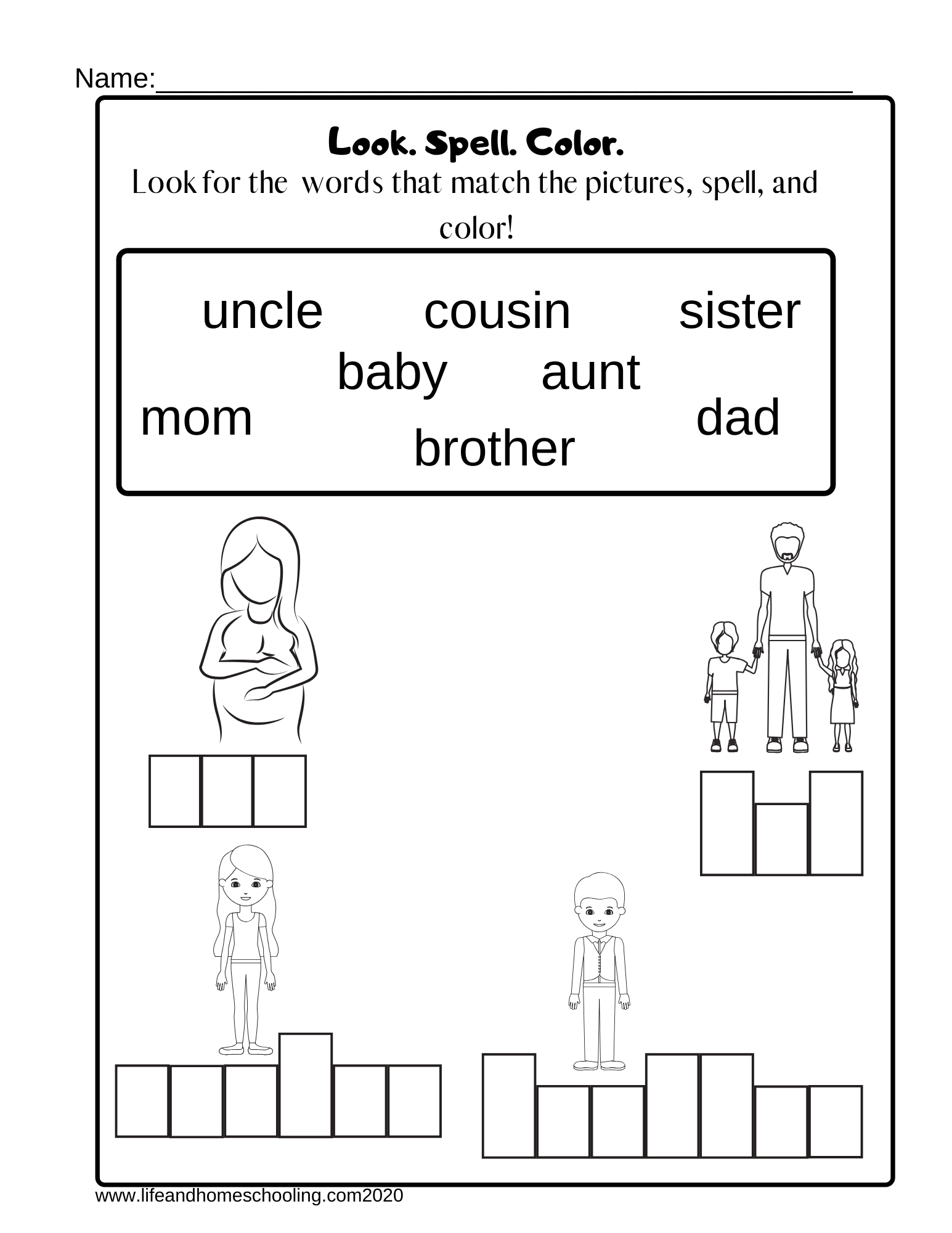 Kindergarten Spelling Worksheet