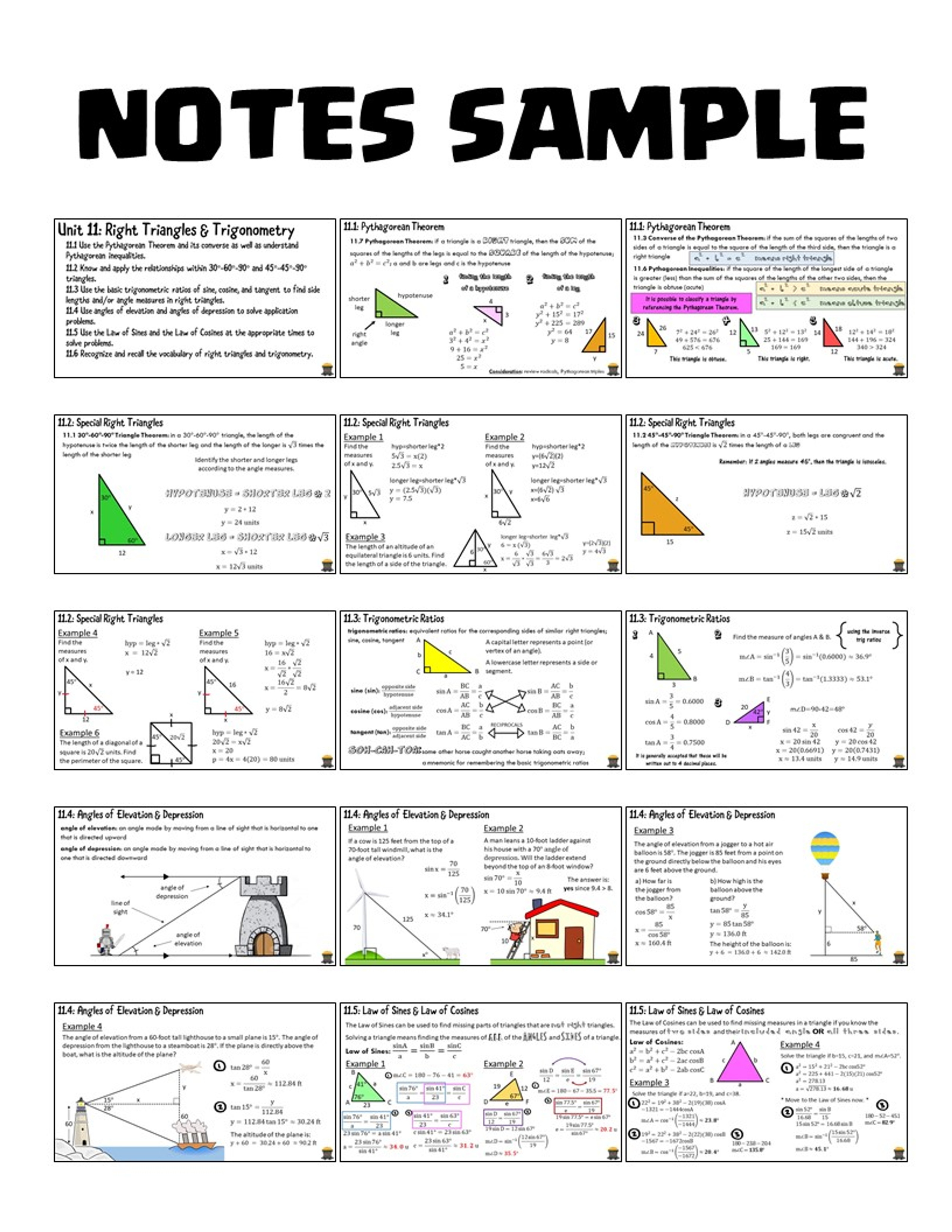 Right Triangles & Trigonometry (Geometry - Unit 11)