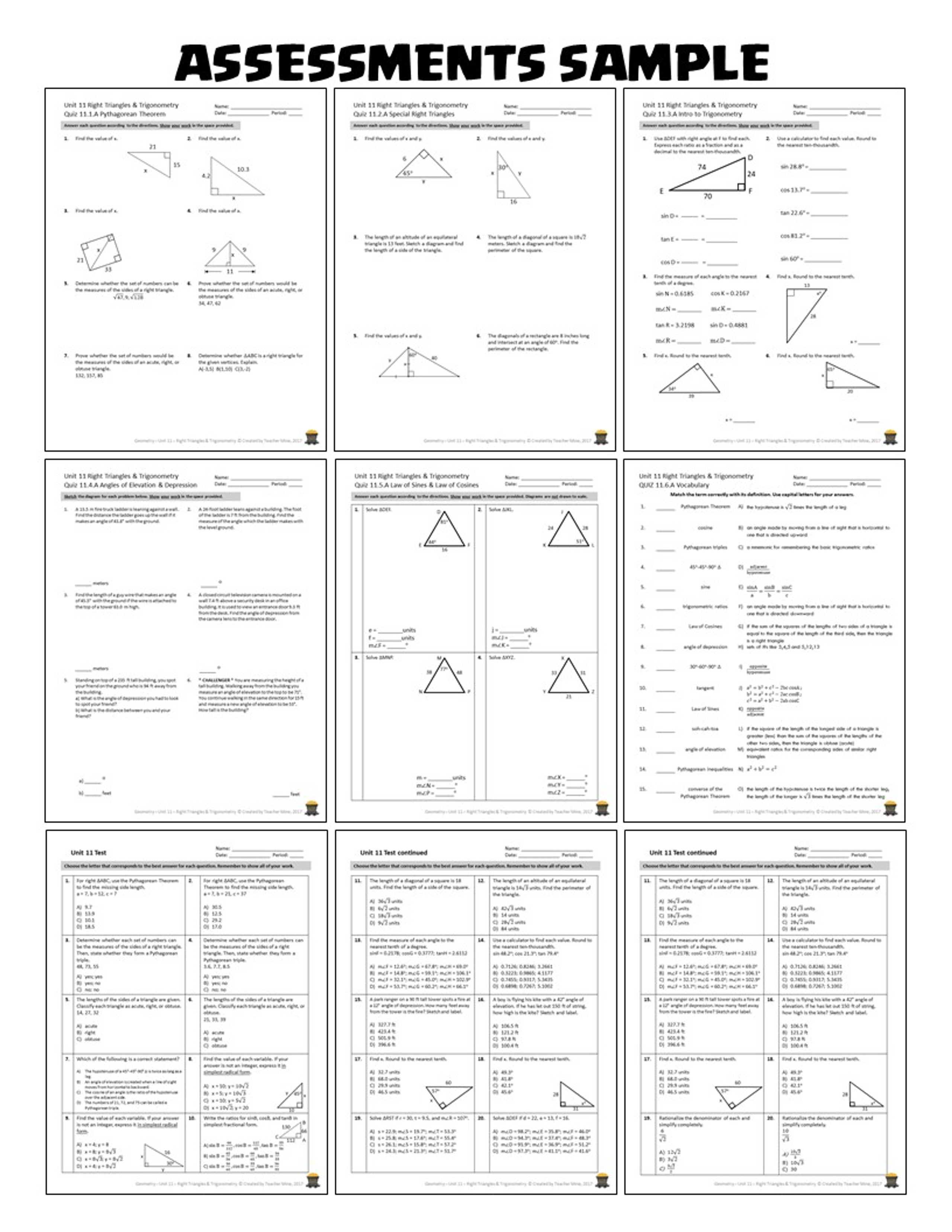 Right Triangles & Trigonometry (Geometry - Unit 11)