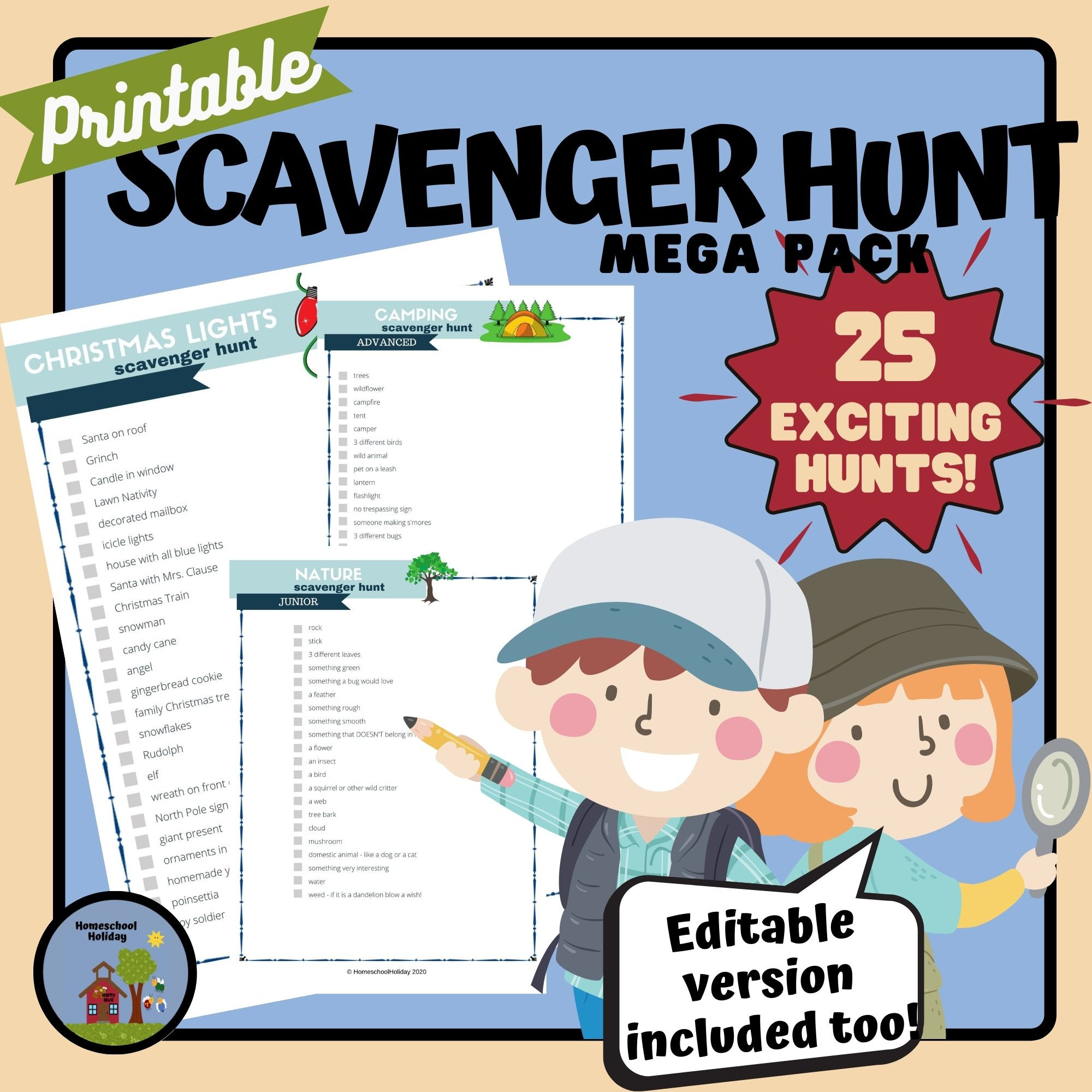 Scavenger Hunt Mega Pack! Printable- Editable & Digital