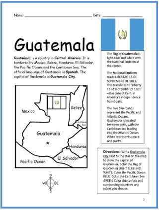 Color and Learn Geography - Guatemala - Amped Up Learning