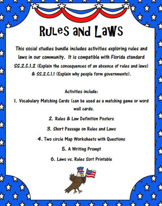 Primary Rules and Laws Activity Bundle - Amped Up Learning