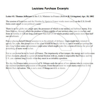 Louisiana Purchase primary source analysis activity - Amped Up Learning