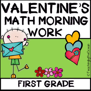 1st Grade Morning Work - Math - Valentine's Day - Amped Up Learning