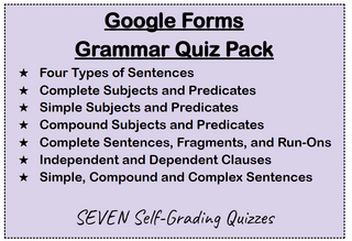 Google Forms Grammar Quiz Pack