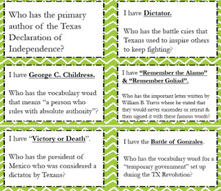 I Have, Who Has/Looping Cards-(Texas Revolution) - Amped Up Learning