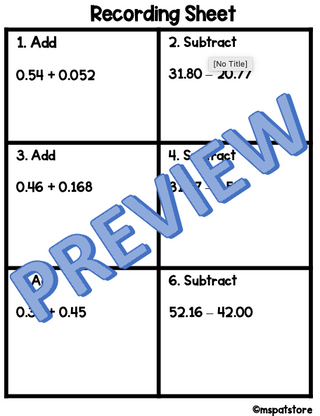 Black History Month Math Activity: Adding & Subtracting Decimals