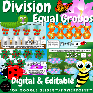 3rd Grade Math Spring Division Equal Groups in Google Slides EDITABLE ...