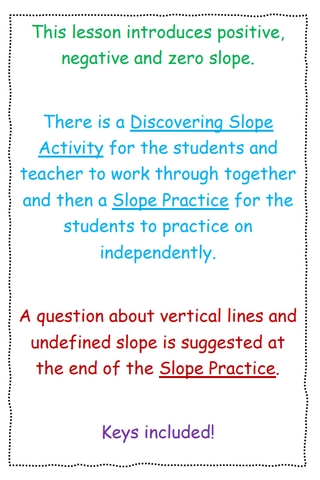 Discovering Slope Activity & Practice