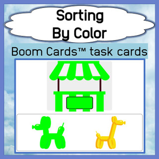 Sorting by Color: Carnival Colors - Level One - Boom Cards™