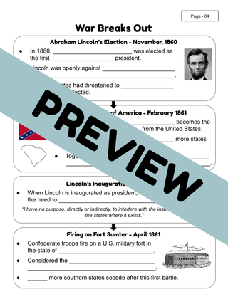 The Civil War & Reconstruction - Interactive Notes | TEKS/STAAR Social ...
