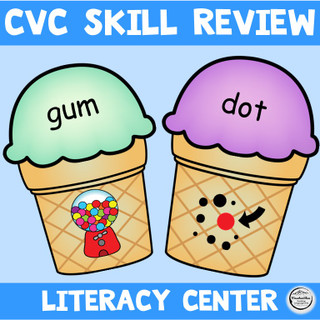 CVC Words, Short Vowels Literacy Center