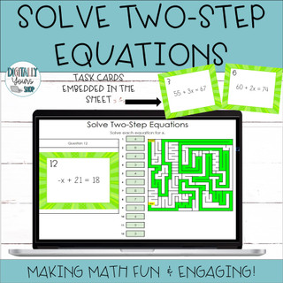 Solve Two-Step Equations Digital Self-Checking Maze