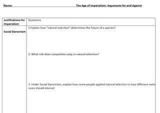 Origins and Effects of the Age of Imperialism: Debate Activity