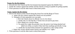 French Revolution Unit: Comic Strip and Debate activity with articles