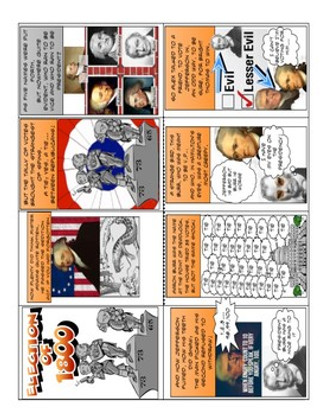 Election of 1800 Notes, Mini-Book, Puzzle, and Worksheet